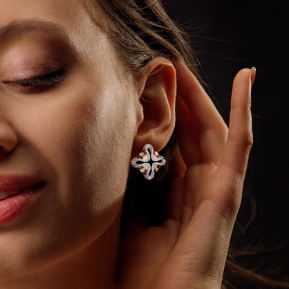 The Lotus Luxe Stud Earrings | BlueStone.com